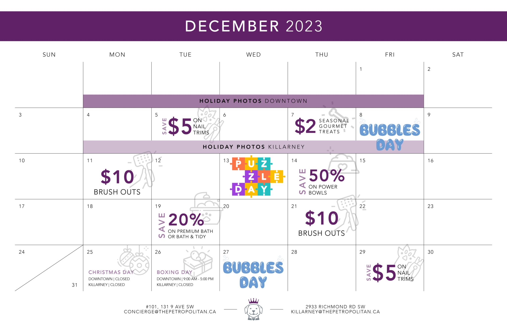 Savings & Event Calendar - The Petropolitan